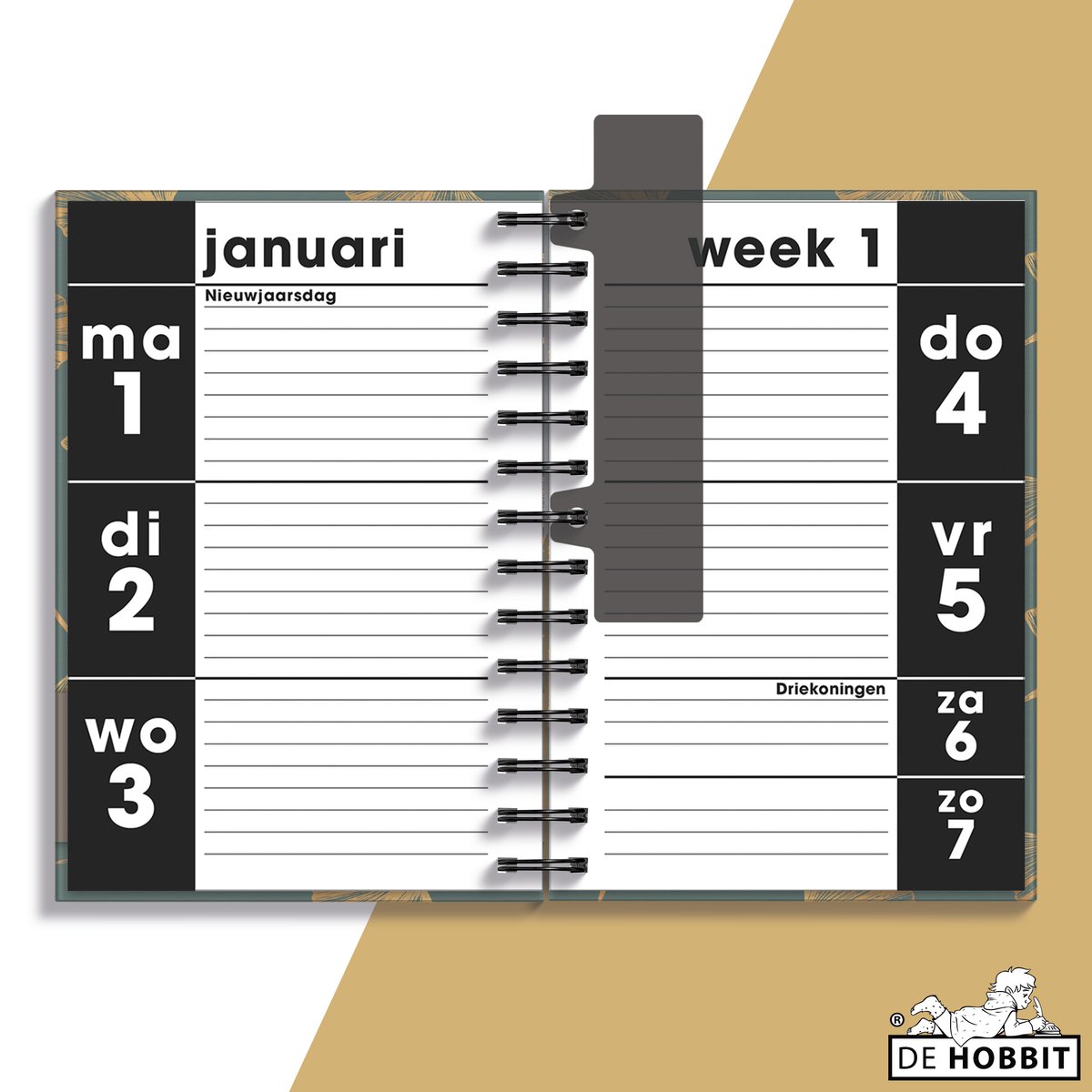 Hobbit A5 Grootletter Agenda 2024 Ginkgo | bol