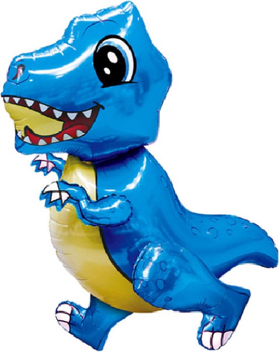 Dino ballon - Blauw - 4D - 66x50cm - Ballonnen - T-rex - Dino feest ...