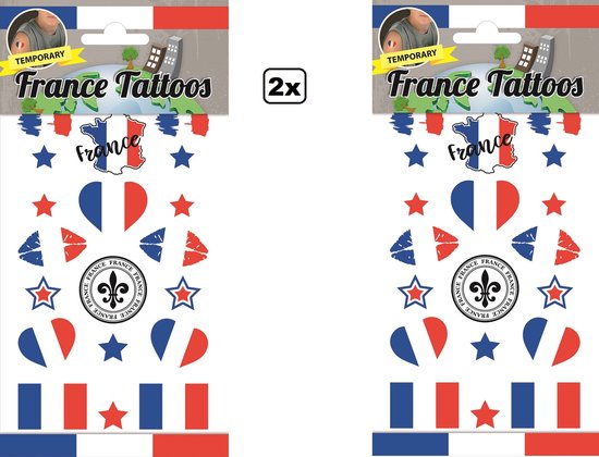 24x Tattoos Frankrijk - nep tatoo - Festival landen Frans thema feest ...