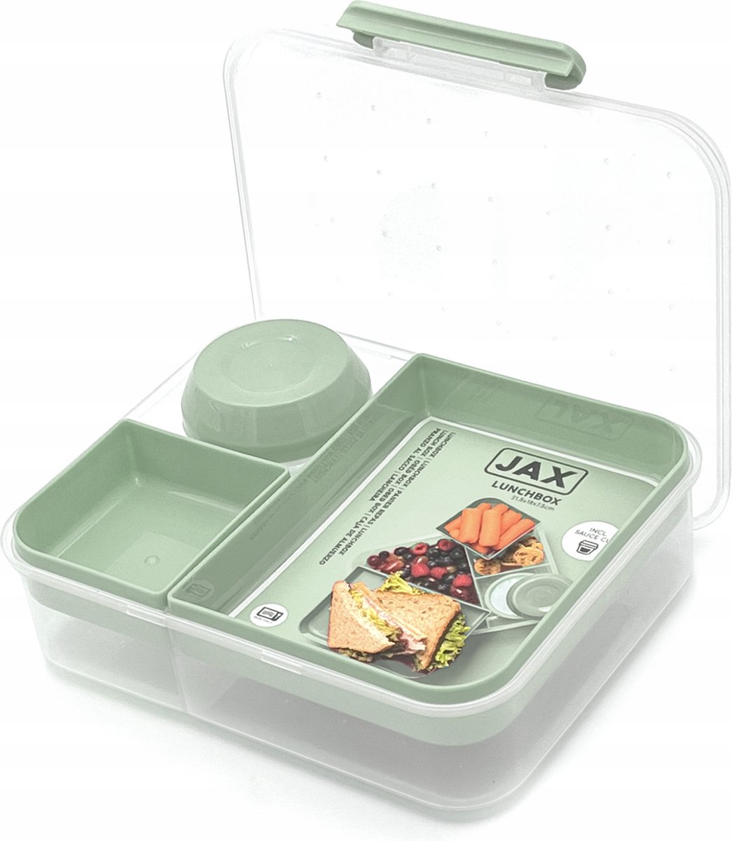 Lunchbox - Broodtrommel inclusief sausbeker - 3 compartimenten ...