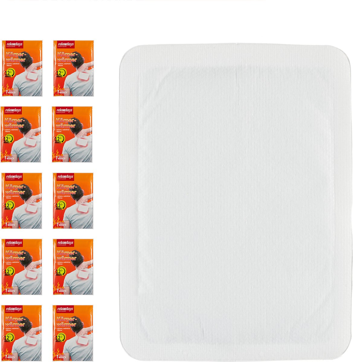 Relaxdays warmtepleisters rug - zelfklevende heat pad - warmte pack nek ...