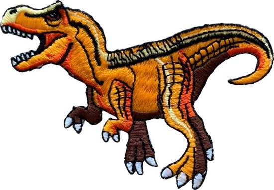 DIno T-Rex strijk embleem - patch - patches - stof & strijk applicatie - oranje | bol.com
