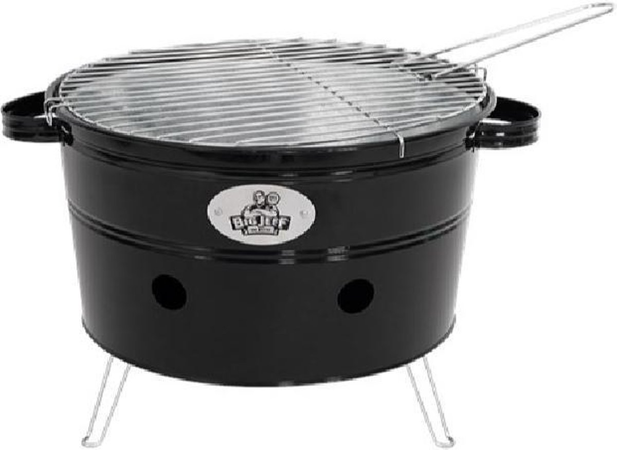 BBQ Emmer - Groot Draagbare Emmer Houtskool BBQ - rond - zwart ...