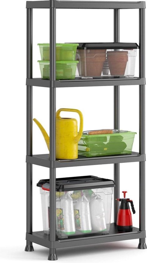 Kunststof Opbergrek / Stellingrek - 4 planken - 60x30x135cm | bol.com