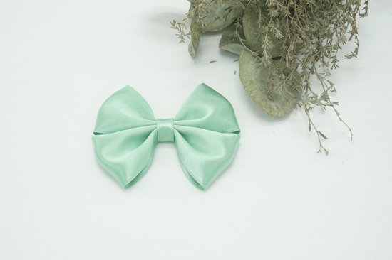 Haarstrik Satijn - Mos Groen - Haarclip - Bows and Flowers | bol.com