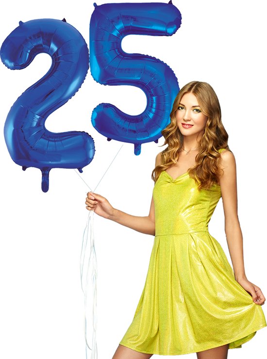 Blauwe folie ballonnen cijfer 25. | bol.com
