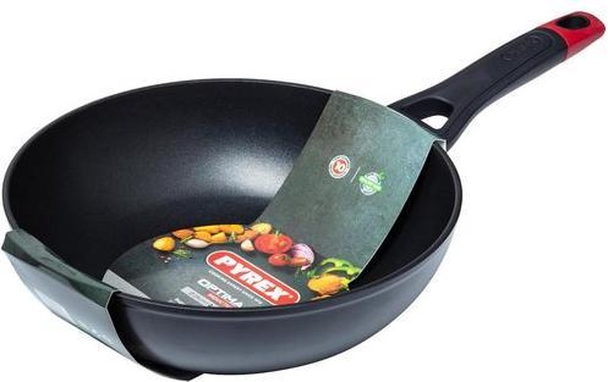 Pyrex Optima Wok Pan - Aluminium - Ø28 cm - Zwart | bol.com