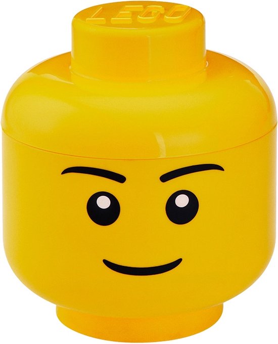 Opbergbox Iconic Hoofd Boy 16 cm, Geel - LEGO | bol.com