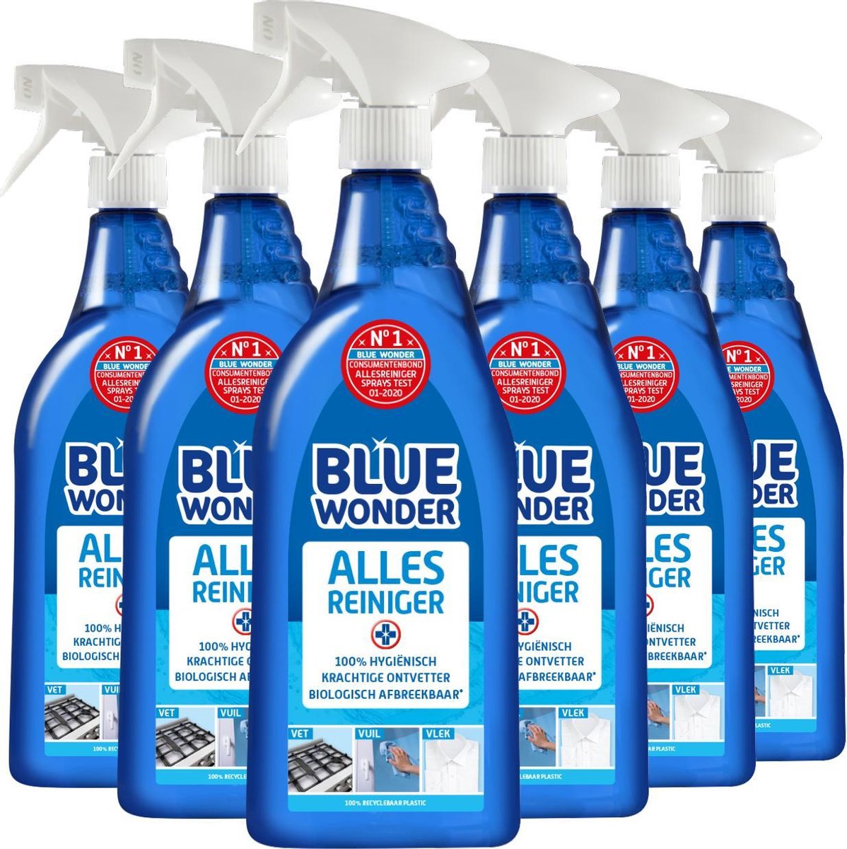 Blue Wonder Alles-reiniger Spray Voordeelverpakking – 6x 750 ml fles ...