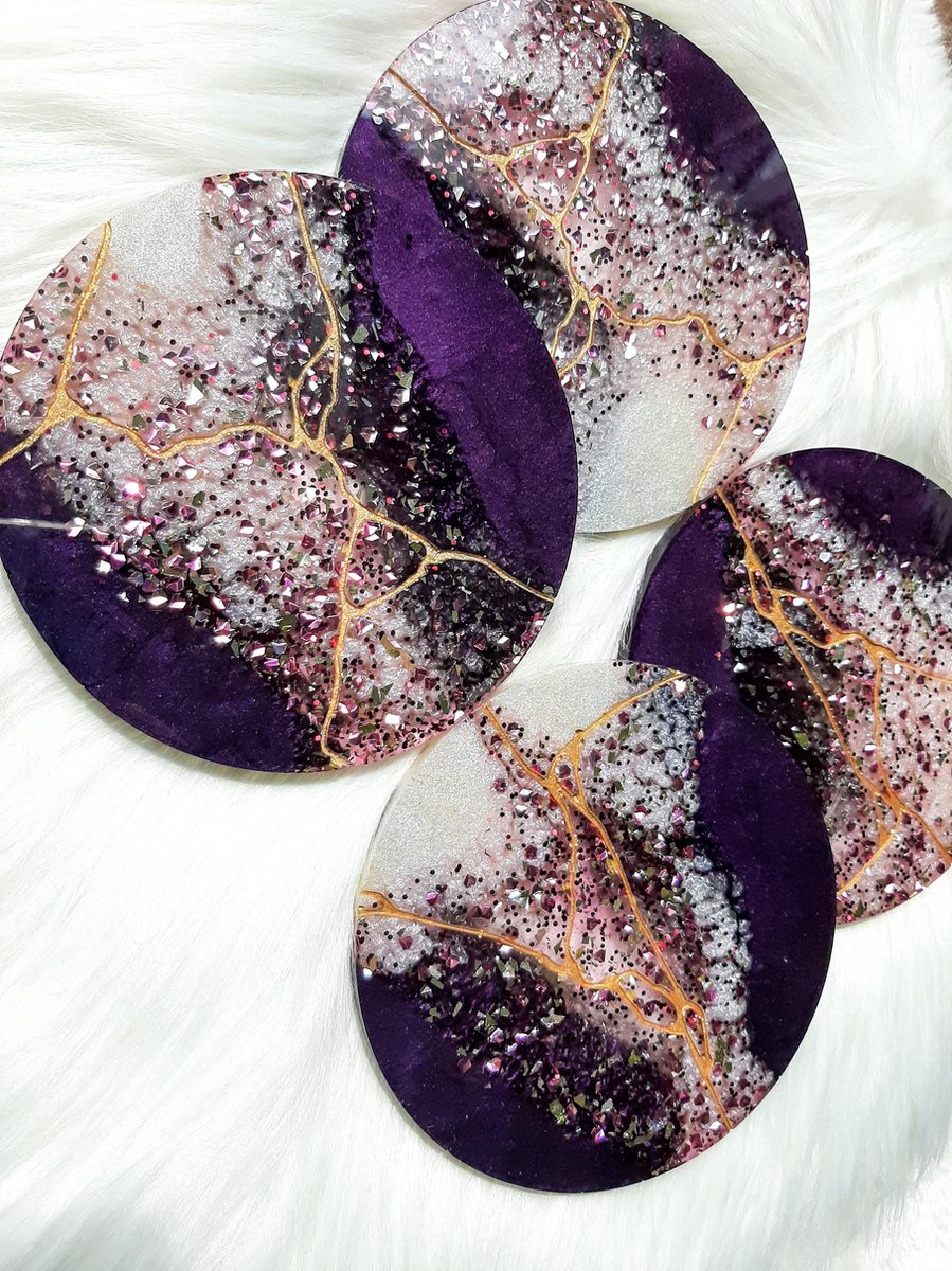 Luxe Epoxy Onderzetters Kintsugi Stijl - set van 4 - Cadeau Tip | bol.com