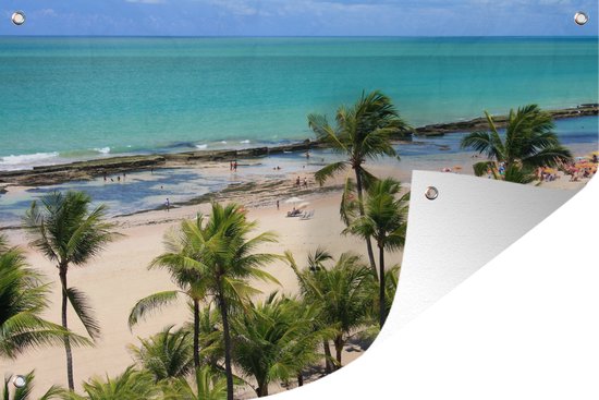 Tuinposters buiten Palmbomen op het Braziliaanse strand van Recife ...