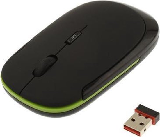 Improducts Bluetooth ultradunne muis 2,4 GHz draadloos zwart / groen | bol