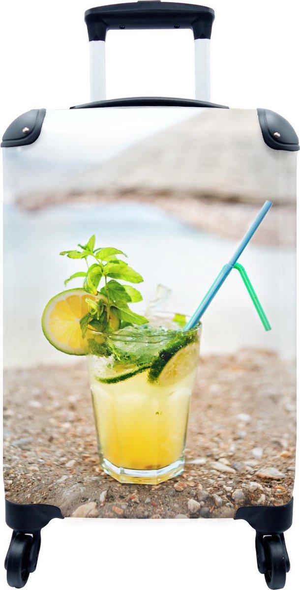 Koffer - Gele mojito cocktail op het strand - Past binnen 55x40x20 cm ...