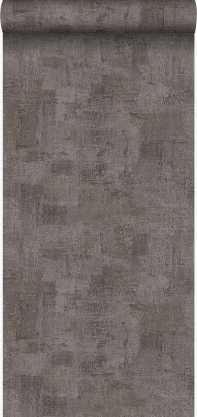 Origin behang schilderachtige structuur donker taupe - 347386 - 53 cm x ...