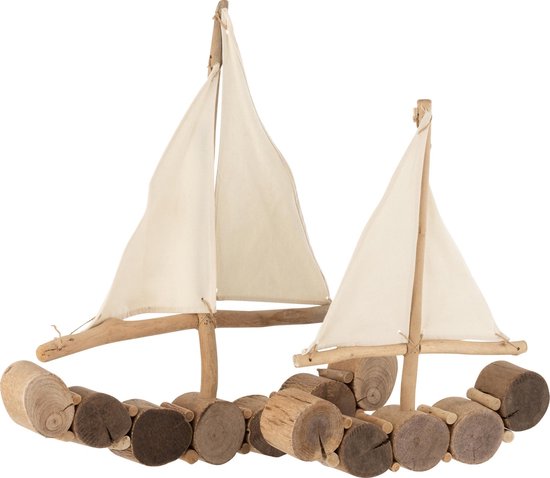 J-Line Decoratie Boot met Zeil Hout | bol.com