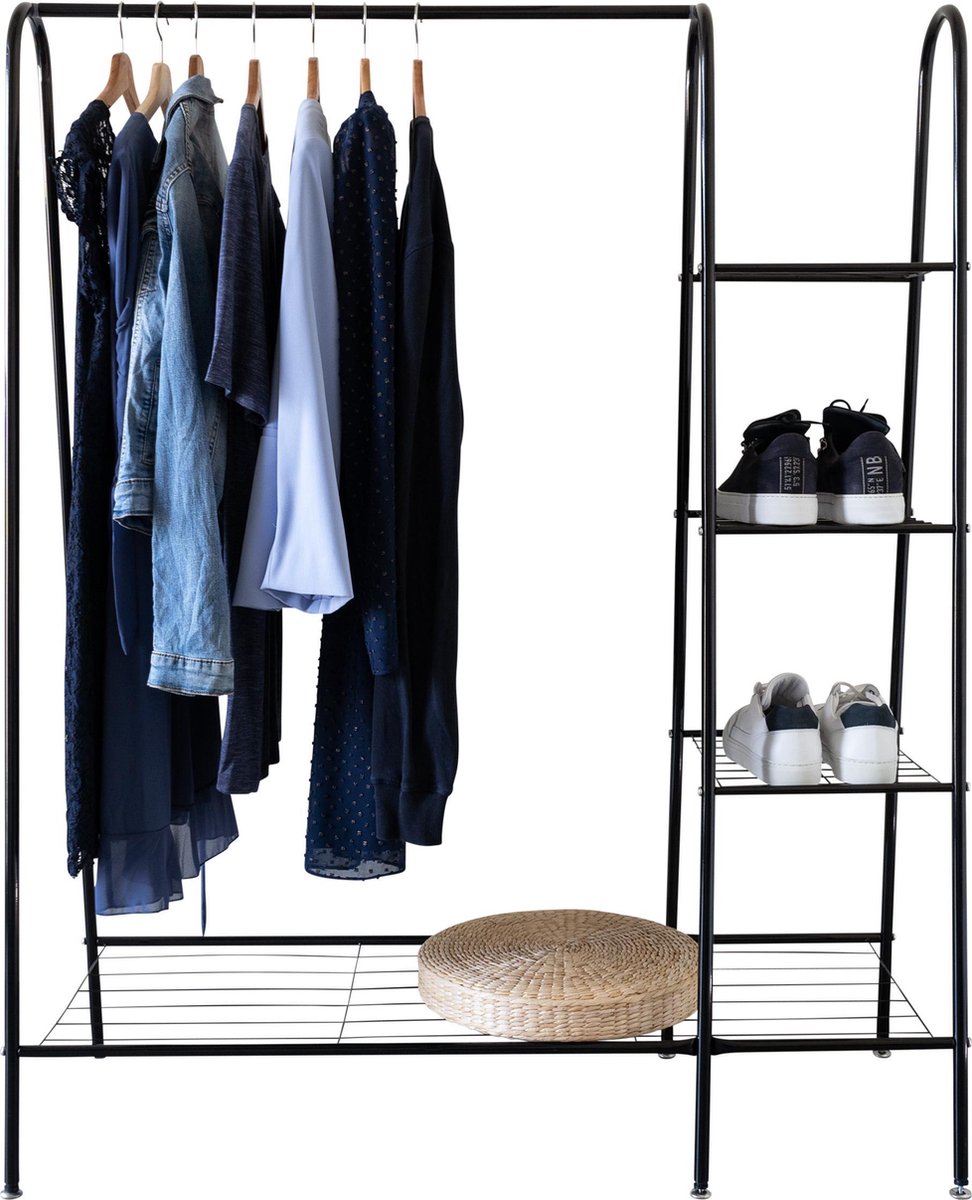 QUVIO Kledingrek met legplanken / Kledingstandaard / Garderoberek ...