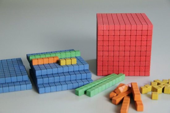 MAB materiaal set - gekleurd -121 delig - duurzaam- rekenen - RE-Wood ...