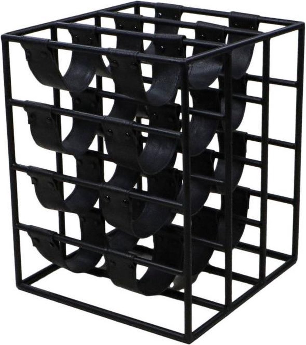 Wijnrek - Wijnrek Metaal - Industrieel - Wijnrekken - Zwart - 40 cm ...