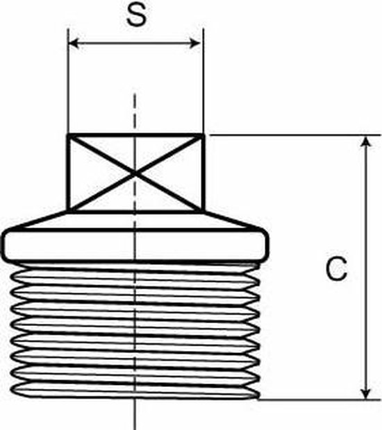 Nefit Ind Nr290 stop met rand en vierkant buitendraad 1 zwart | bol
