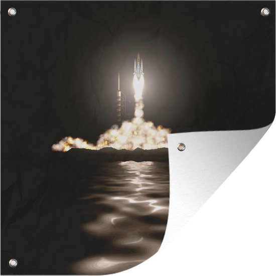 Tuinposters Space shuttle vertrekt naar de ruimte - 50x50 cm - Tuindoek ...