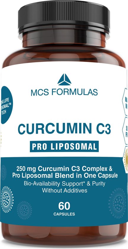 Curcumin C3 - LIPOSOMAL - NO ADDITIVES - 60 capsules (Turmeric, Kurkuma, Curcumine) | bol.com
