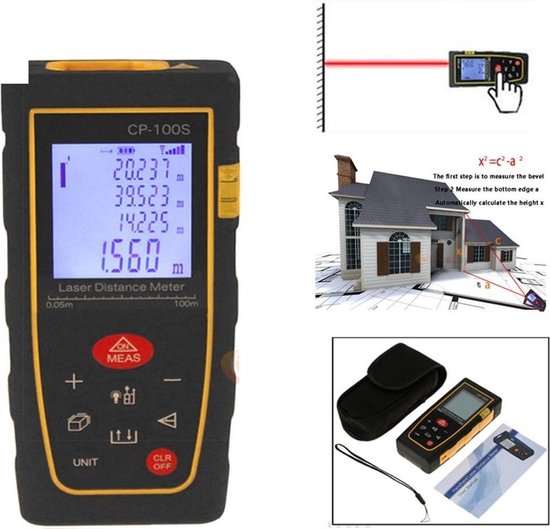 Professionele Laser Afstandsmeter tot 100 Meter - Extra nauwkeurig (tot ...