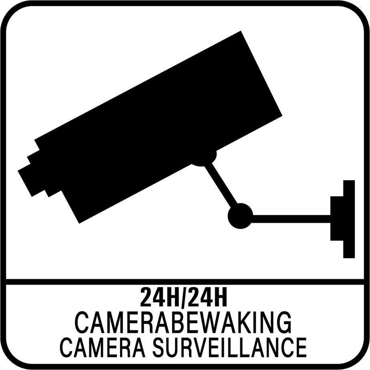Camerabewaking sticker, NL & EN 150 x 150 mm | bol