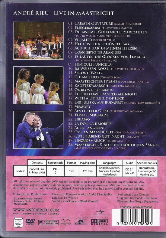 Andre Rieu - Songs From My Heart, André Rieu | Muziek | bol.com