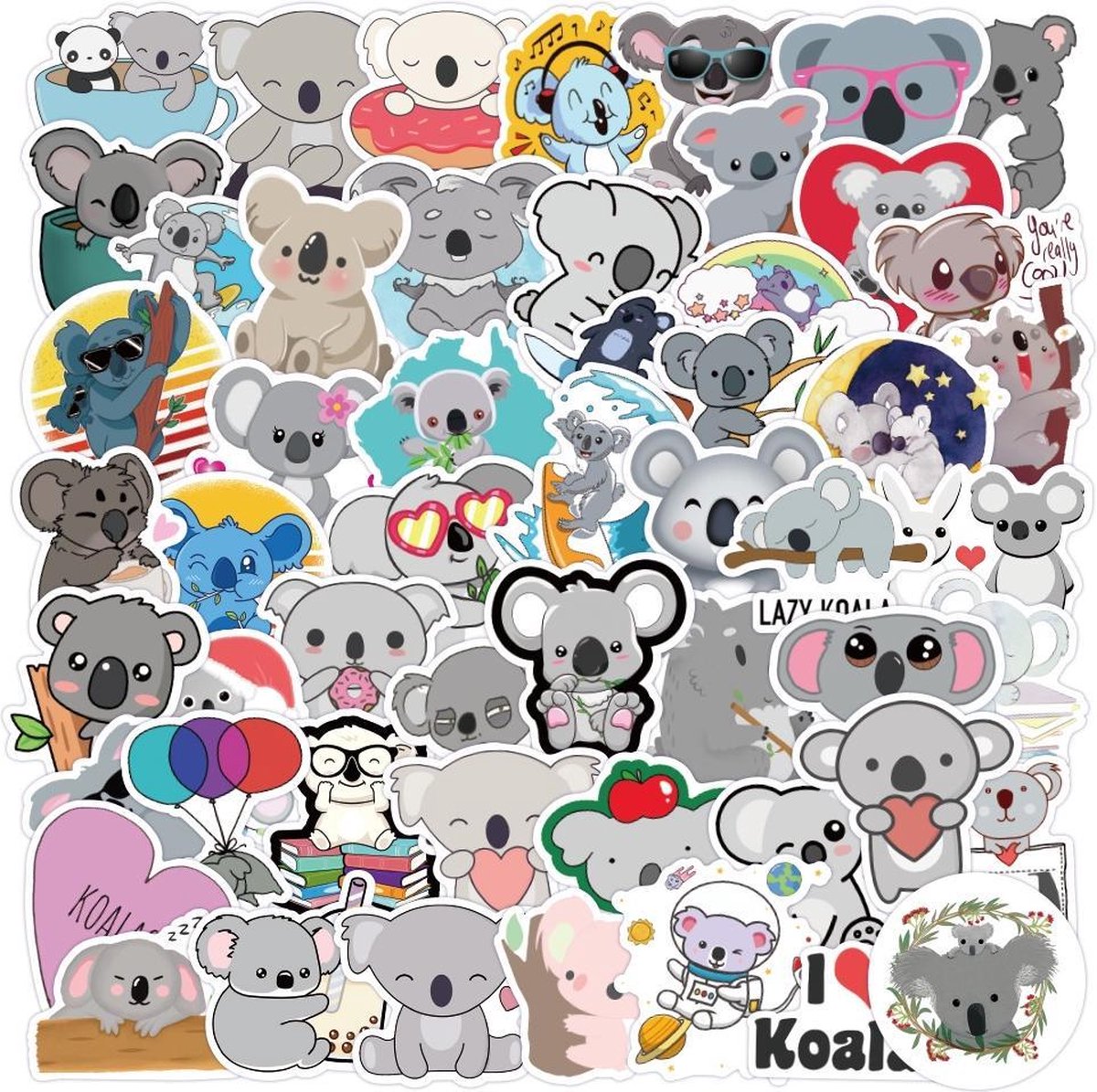 Winkrs | Koala Stickers - Schattige Stickers - Dieren Stickers - 50 stuks voor laptop,... | bol.com
