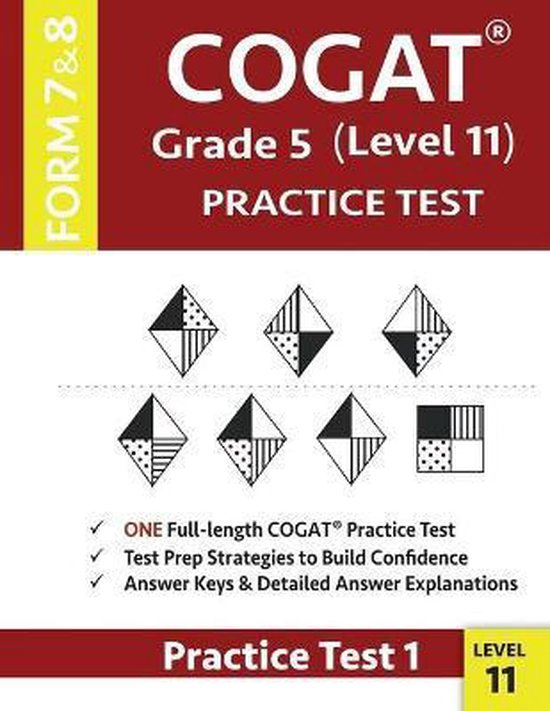 COGAT Grade 5 Level 11 Practice Test Form 7 And 8: CogAT Test Prep ...
