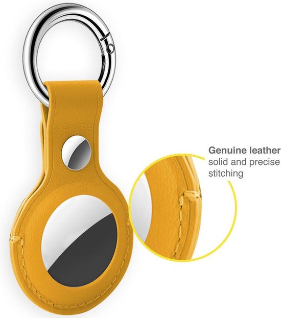 Case2go - Hoesje geschikt voor Apple AirTag - PU lederen - Hanger geschikt voor Airtag... | bol