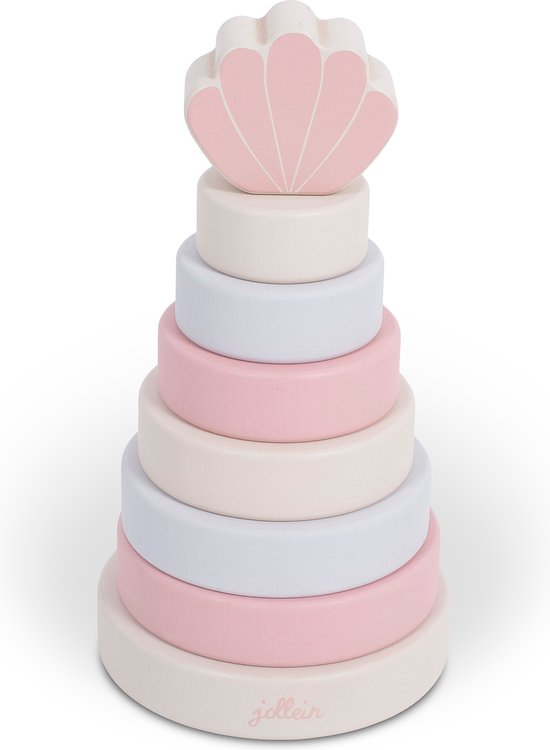 Jollein Houten Stapeltoren - Shell - Pink | bol.com