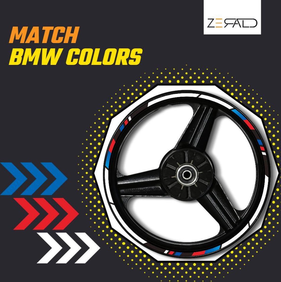 Zerald - Motor wiel / velg Sticker - Reflecterende stickers voor ...