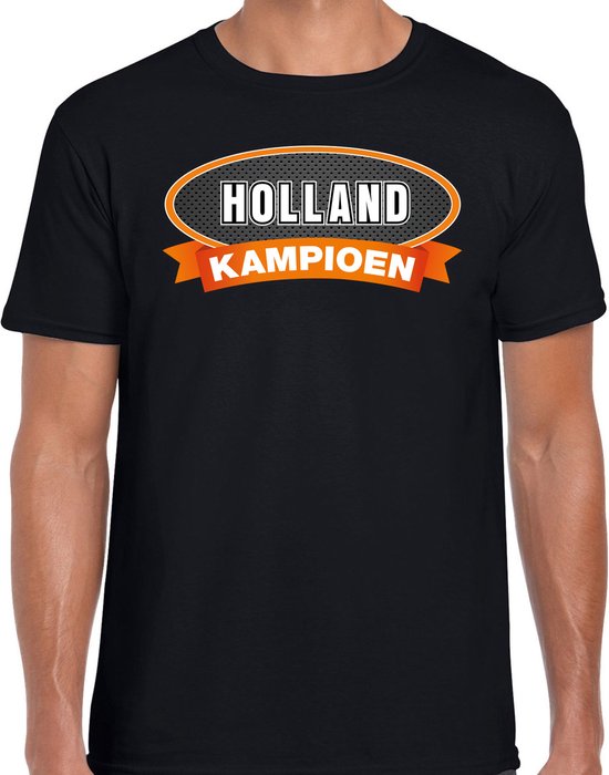 Holland kampioen t-shirt zwart voor heren - Nederlands elftal fan shirt ...