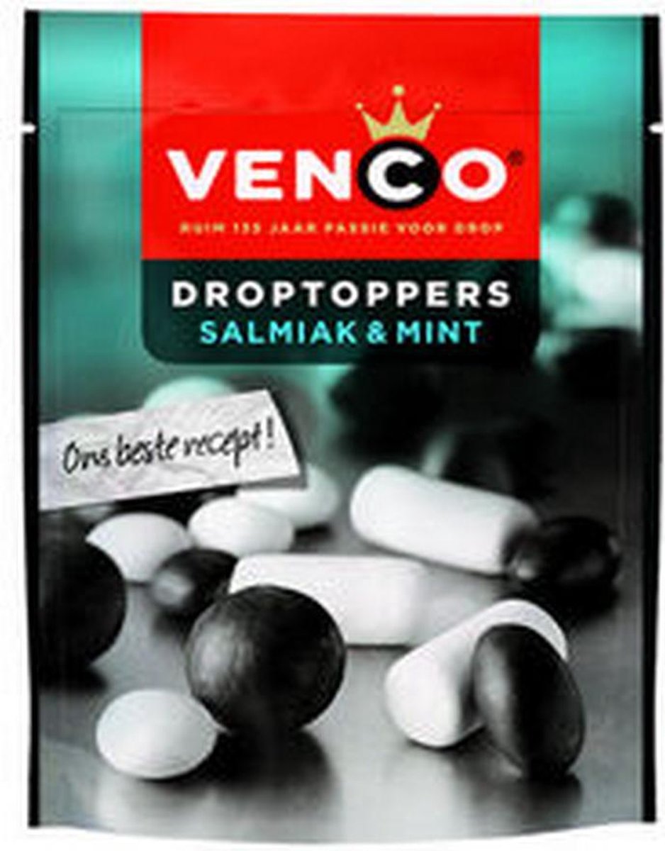 Venco - Droptoppers Salmiak & Mint - 12x 210g | bol