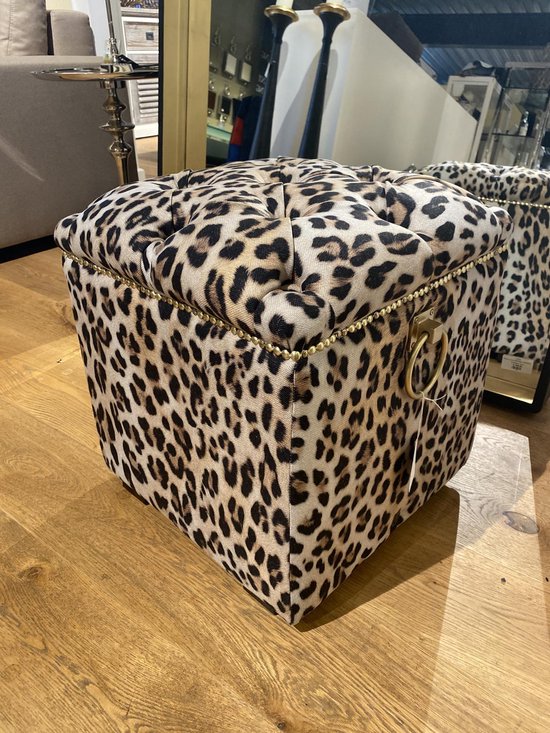 By Kohler Panterprint poef vierkant 47x47x45 cm (114391) | bol