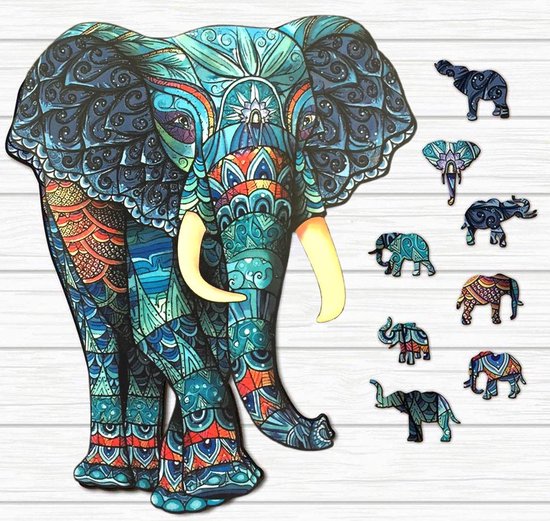 Legpuzzel olifant 048 A4 | houten puzzel | 124 stukjes | dierenpuzzel ...