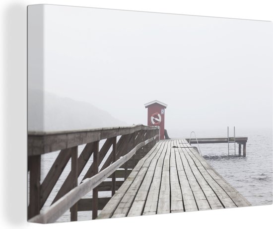 Canvas schilderij 140x90 cm - Wanddecoratie Scandinavische steiger in ...