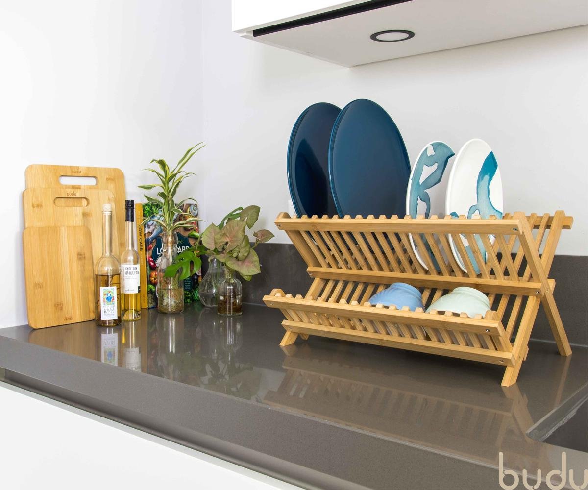 Budu Afdruiprek - Afdruiprekje van bamboe hout - Afdruiprek voor afwas ...