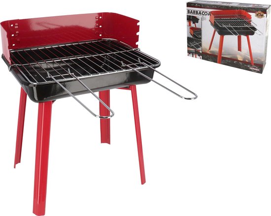 Rechthoekige Barbecue – BBQ – Houtskool Barbecue – Grill – Rood – Zwart ...