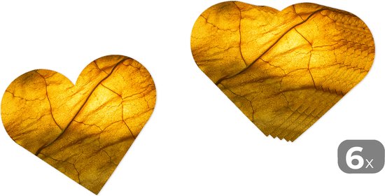 Onderzetters hartje - Onderzetters voor glazen - Bladeren - Geel ...