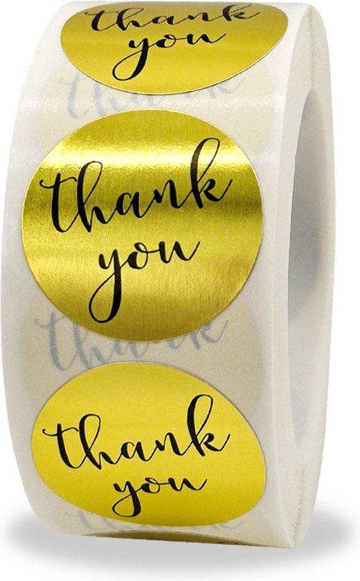 Thank you stickers - 500 stuks - 25 mm - Bedankt stickers - Small business packaging -... | bol.com
