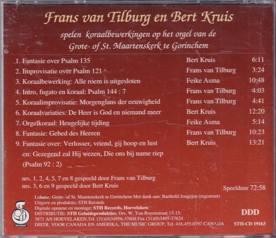 Frans van TIlburg en Bert Kruis bespelen het Bätz-orgel van de Grote ...