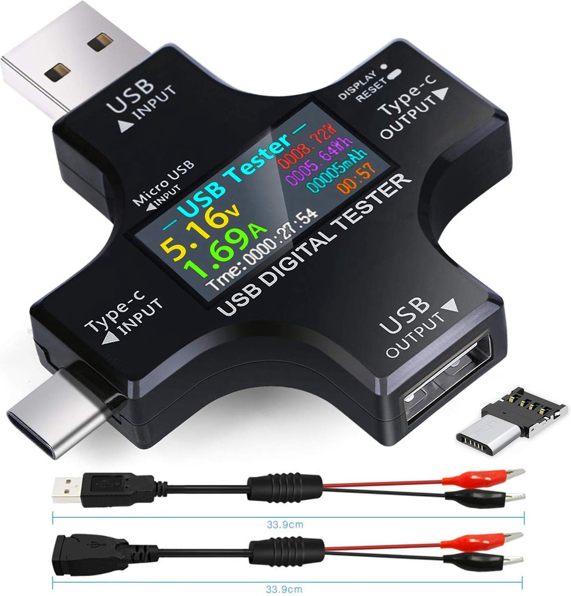NÖRDIC TESTER USB digitale tester - Om stroom te meten - Zwart | bol.com