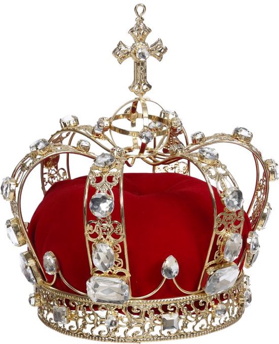 Goodwill Kerstbal-Jewel-Kroon-Piek Parel Goud-Rood Lengte 20 cm | bol.com