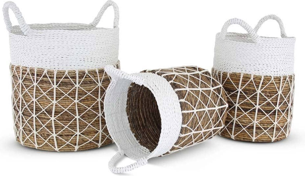 Rieten Mand van Zeegras Wit Vlecht Bali-Ø 40 x 44cm | bol.com