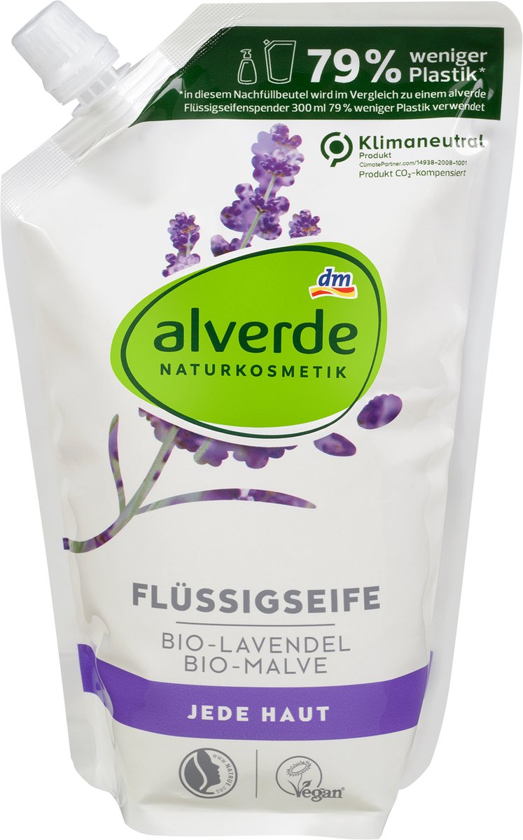 alverde NATURKOSMETIK navulverpakking Vloeibare zeep bio lavendel, bio malve, 500 ml | bol