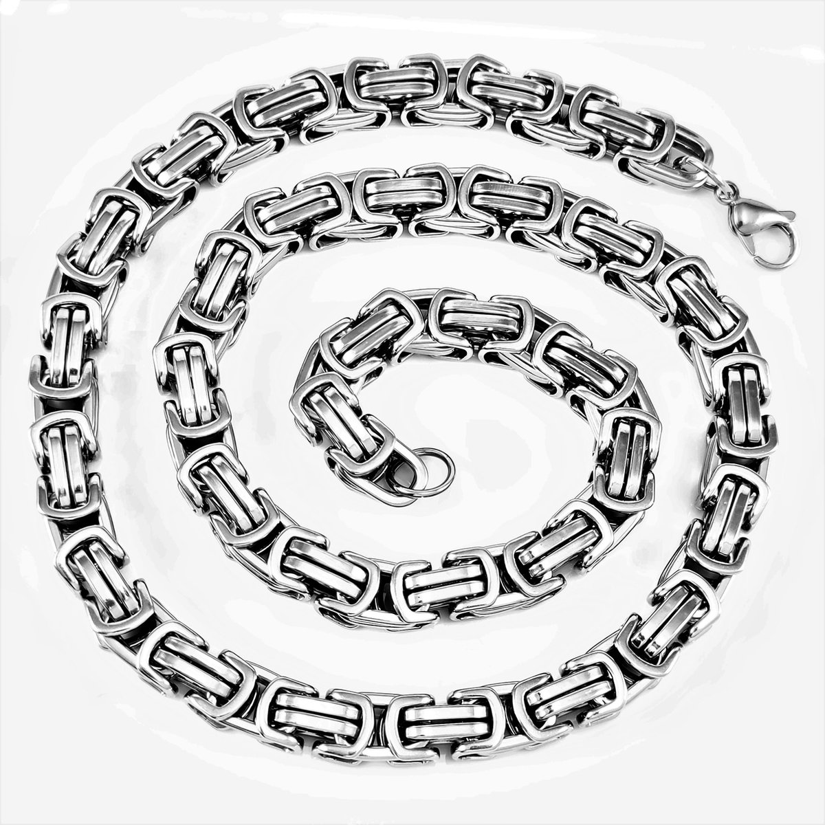 70cm x 11mm Zware Koningsketting Heren - Stalen Zilver Kleur - Vierkant ...