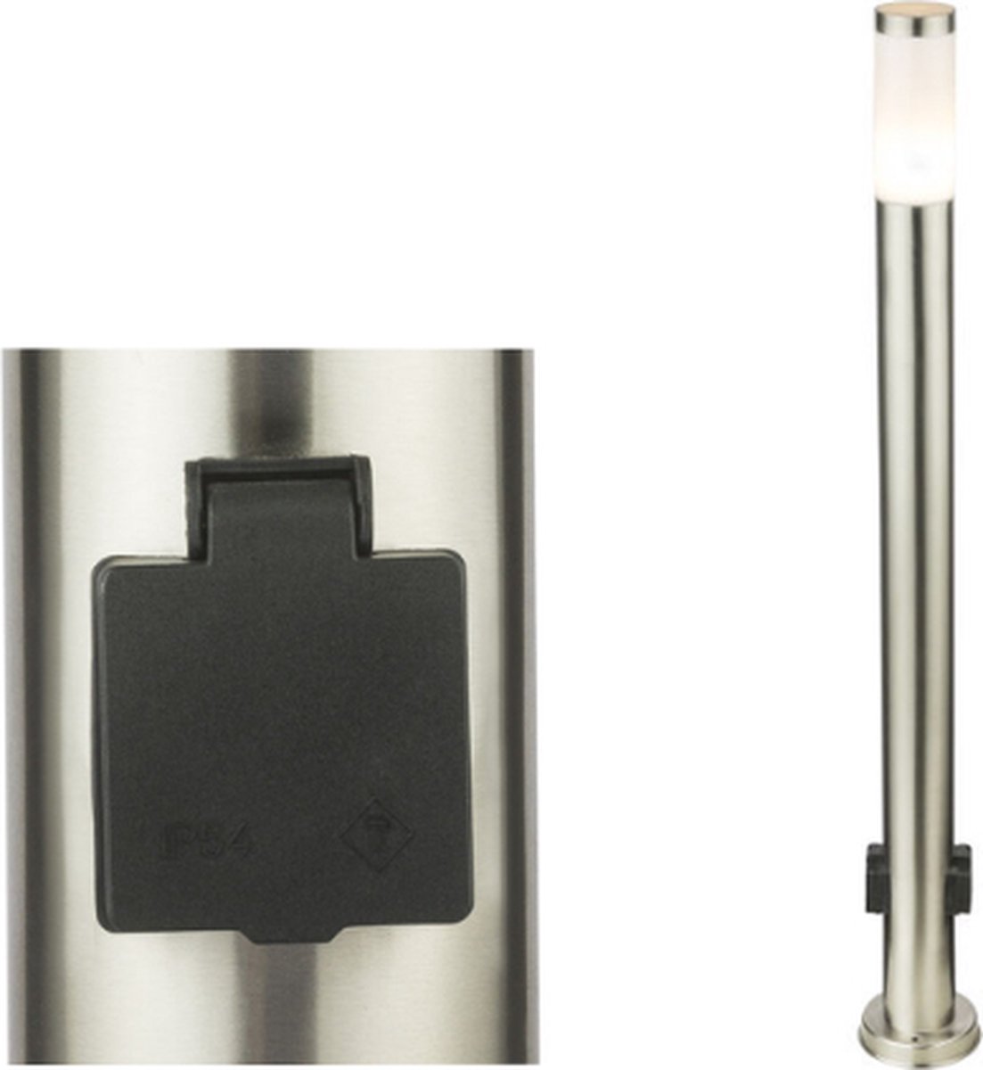 Buitenverlichting met stopcontact voor buiten | 110cm | RVS | 2 ...