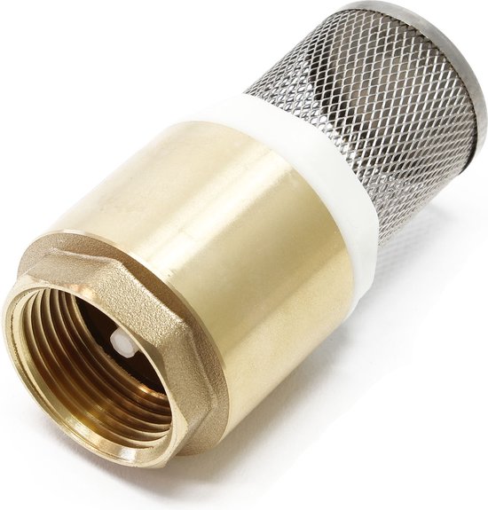 Wildanger messing voetventiel 1" 33,7mm terugslagklep non return rvs ...